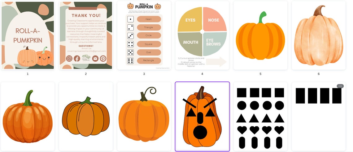 Math Pumpkin Game - Etsy