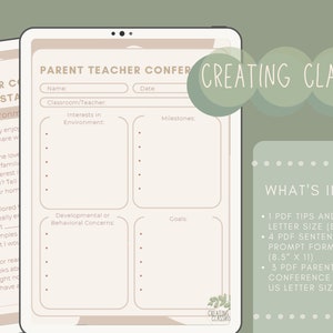 Parent Teacher Conference Outline - Etsy