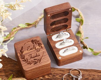 Engraved Wedding Ring Box - Etsy