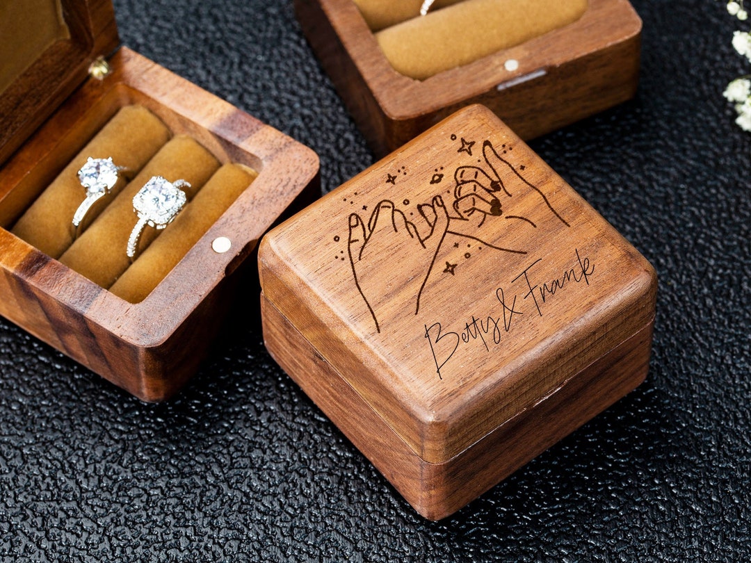 Custom Wedding Ring Box Engraved Wood Ring Box Personalized - Etsy