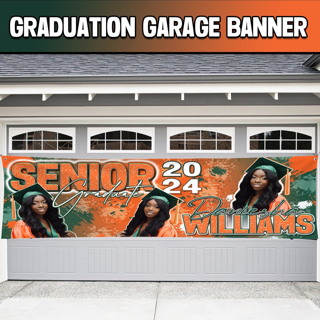 Personalized Graduation Garage Door Banner Customized With Name, Colors ...