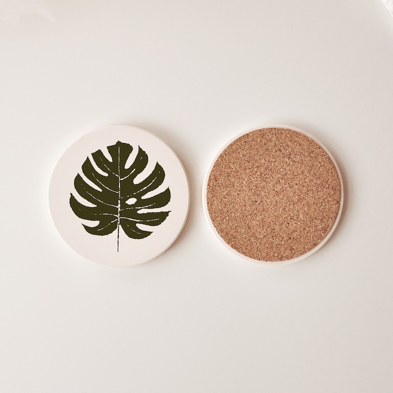 Botanical Coaster Set – Hand-drawn Designs on Absorbent Stone (set of 4 ...