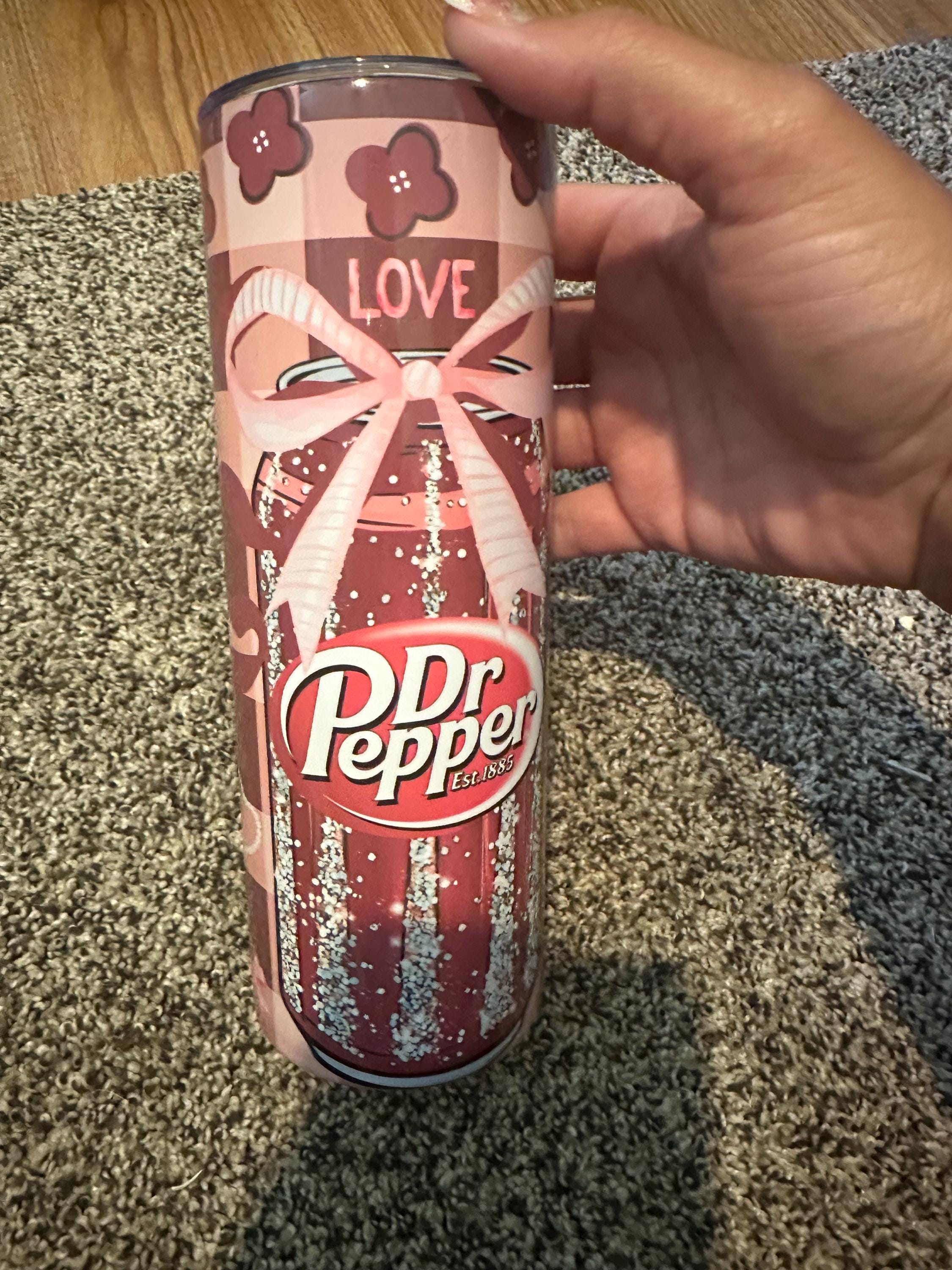 Dr Pepper Coquette Preppy TUMBLER Wrap Digital 20 OZ Sublimation Design ...