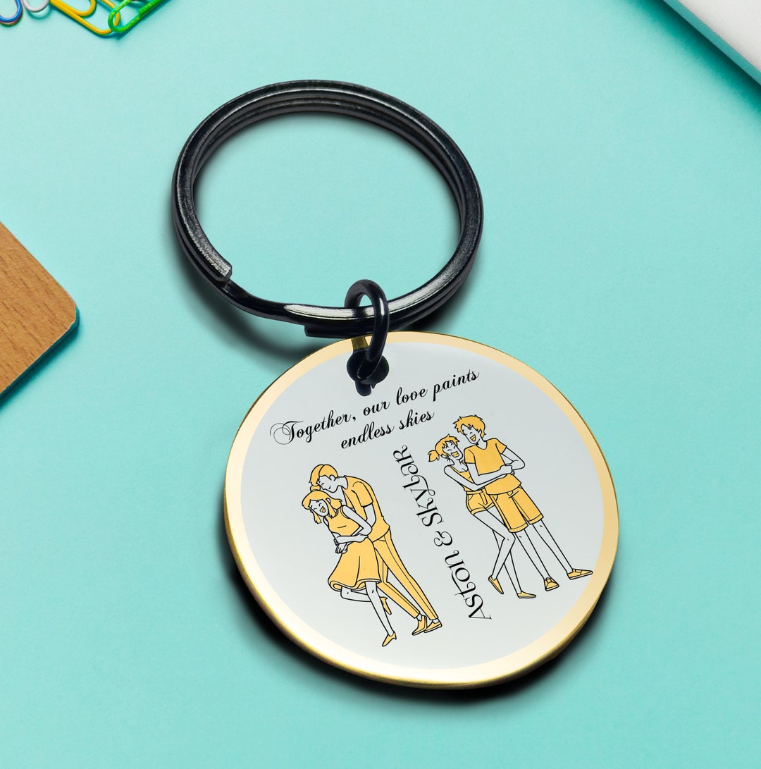 Custom Couple Keychain Romantic Personalized Handmade Love Anniversary ...