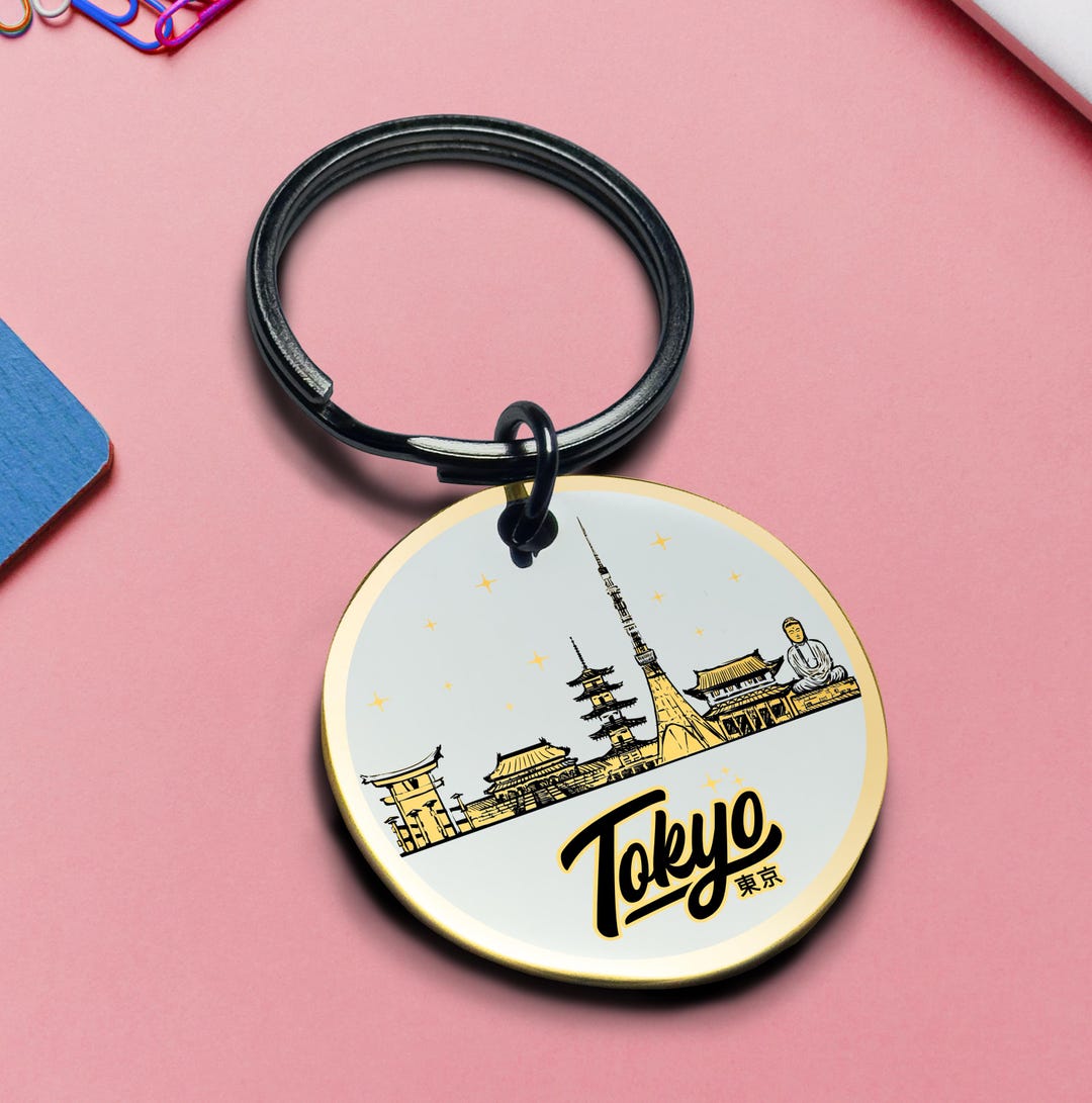 Tokyo Keychain Japan Cityscape Keyring Travel Gift Lover Urban Scenic ...
