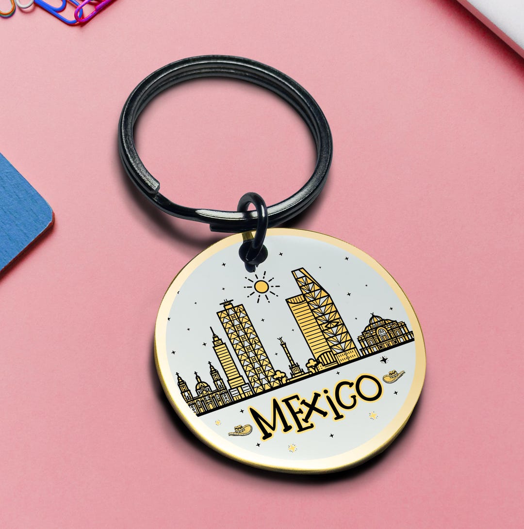 Mexico Keychain City Skyline Keyring Travel Lover Gift Urban Scenic ...
