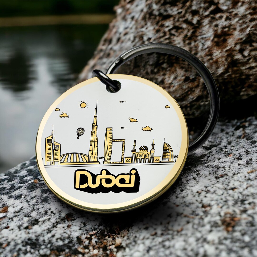 Dubai Keychain UAE Skyline Keyring Travel Gift Urban Lover Scenic ...