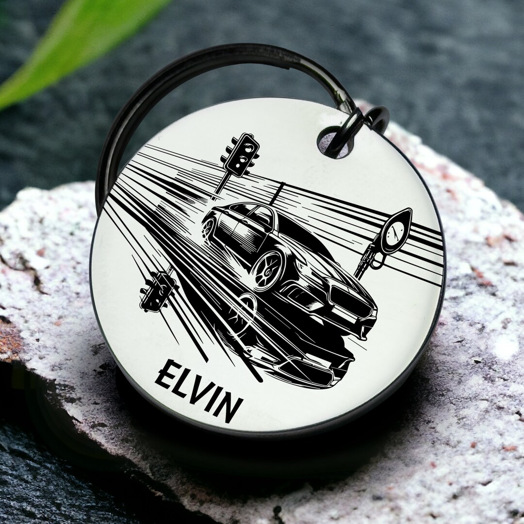 Speed Racer Keychain, Personalized Engraved Keyring With Custom Name ...