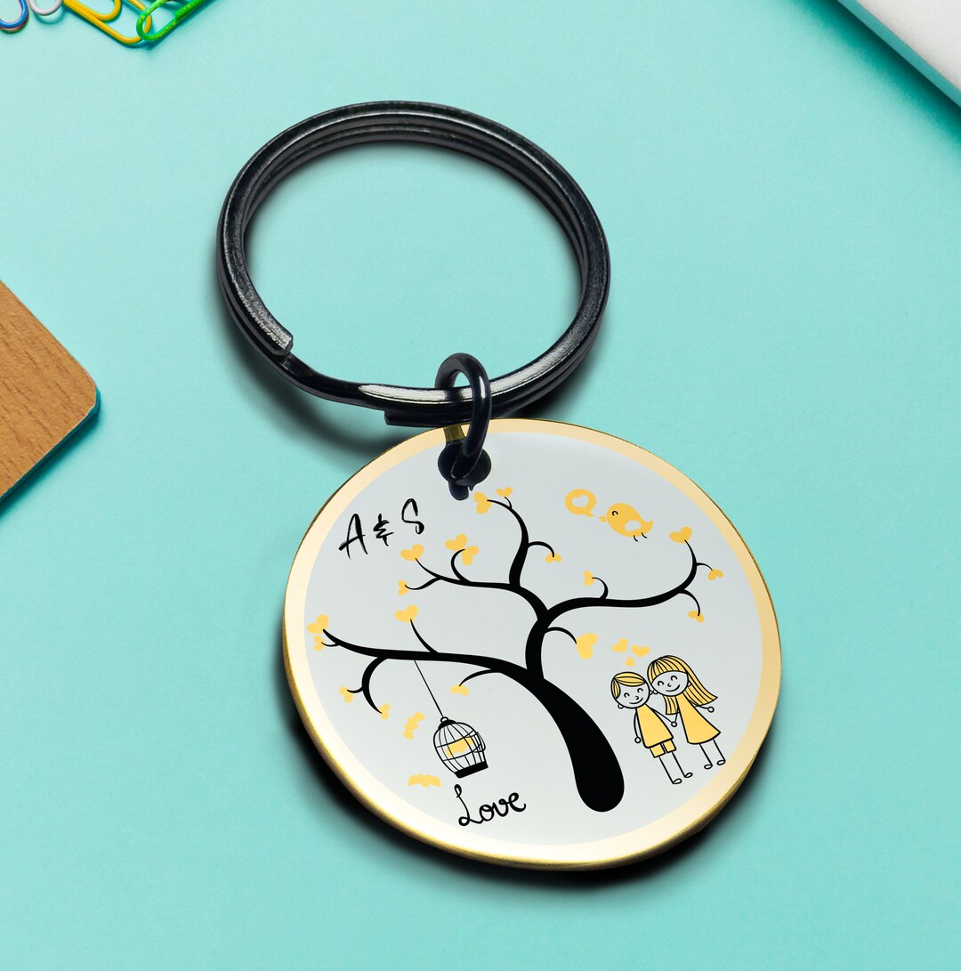 Cute Love Carrots Couple Keychain Custom Charm Romantic Partner Gift ...