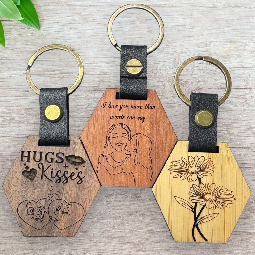 Custom Engraved, Mother's Day Wooden Key Ring, Gift Key Ring, Mum Key ...