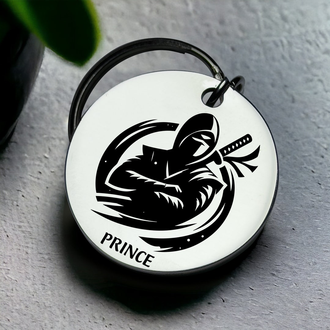 Ninja Warrior Keychain, Personalized Engraved Keyring With Custom Name ...