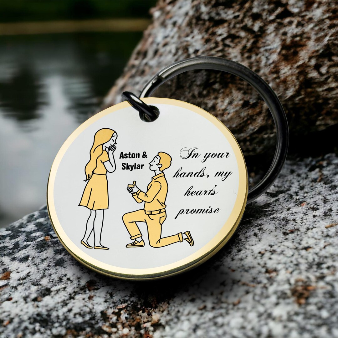 Custom Proposal Keychain Personalized Romantic Gift Heart's Promise ...