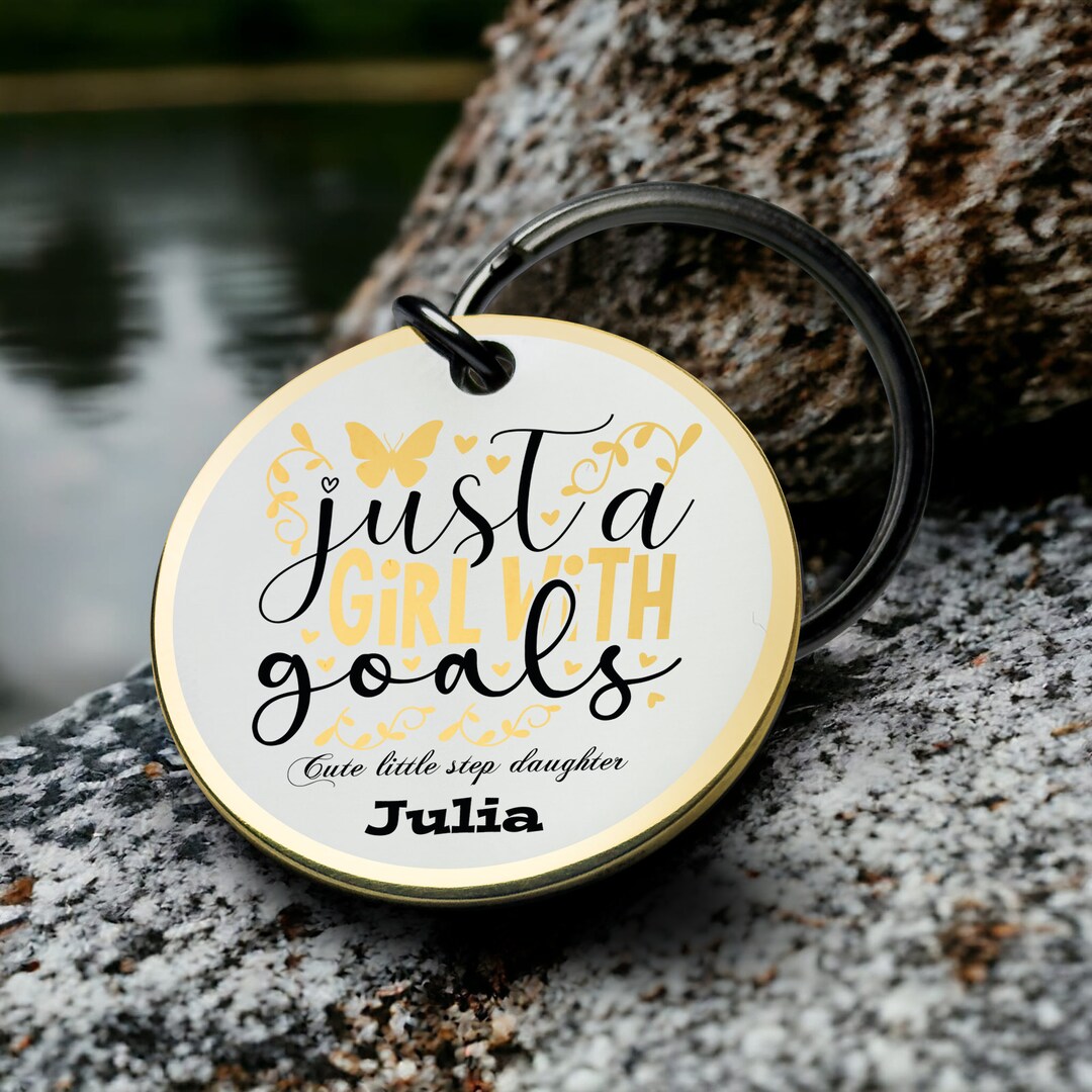 Just a Girl With Goals Keychain Personalized Gift Keepsake for ...
