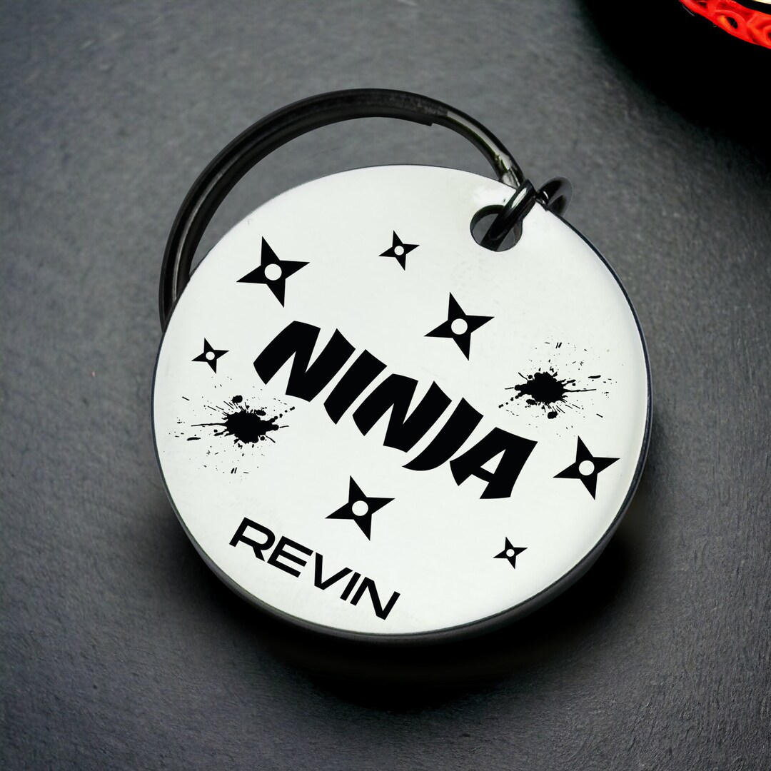 Ninja Star Keychain, Personalized Engraved Keyring With Custom Name ...
