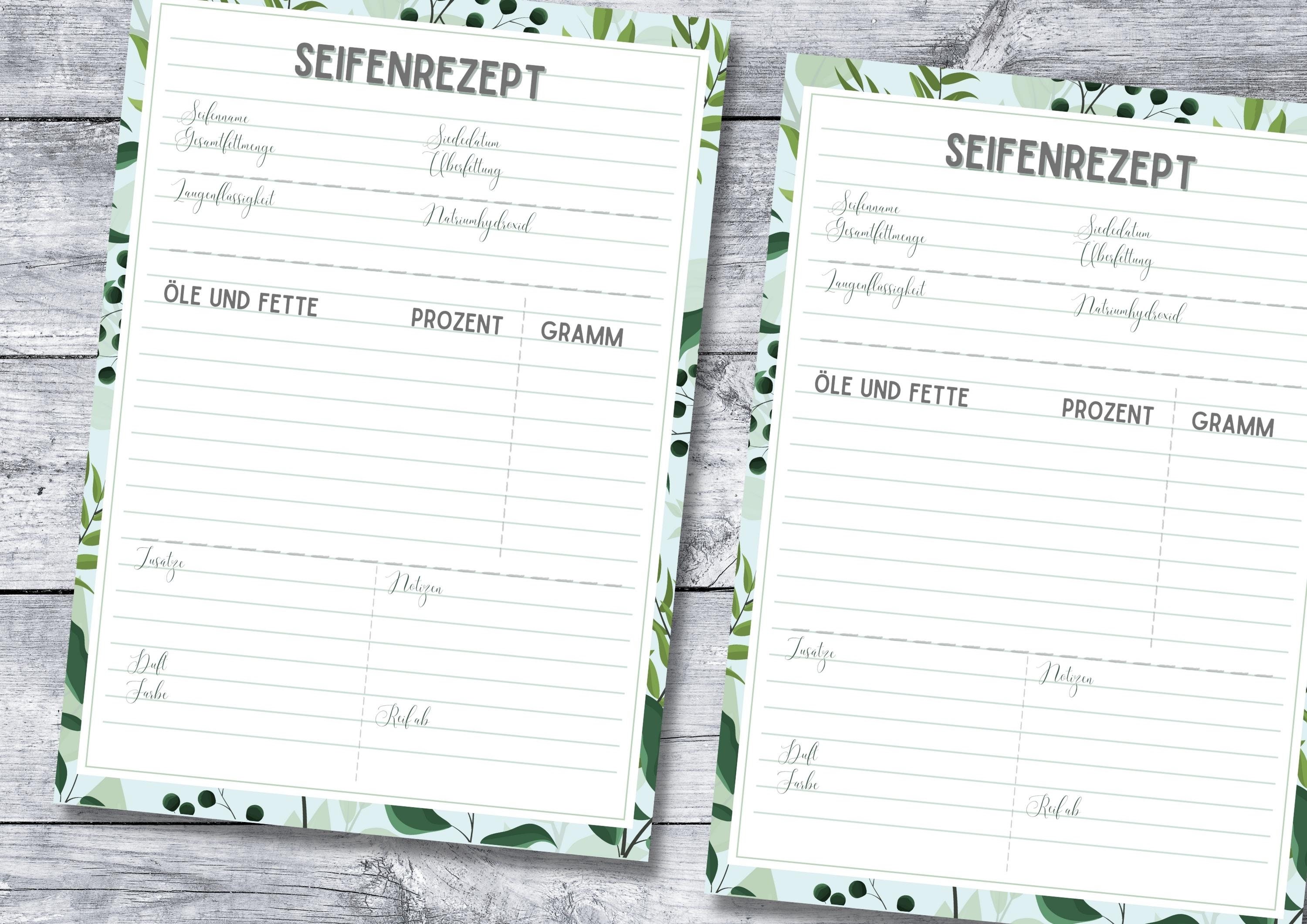 Printable Soap Recipe Template - Etsy