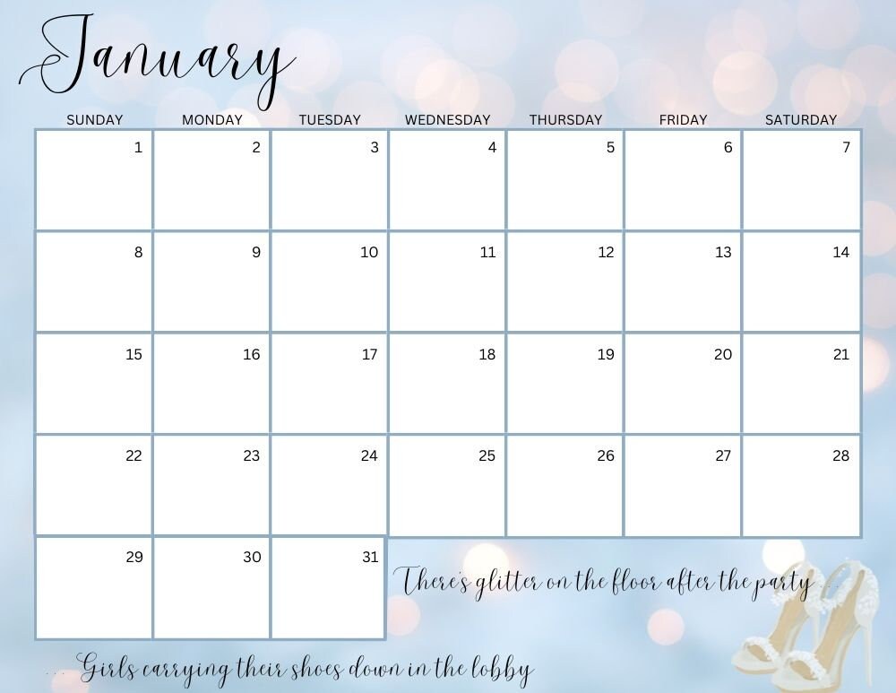 2023 Printable Taylor Swift Calendar_digital Download_ January December ...