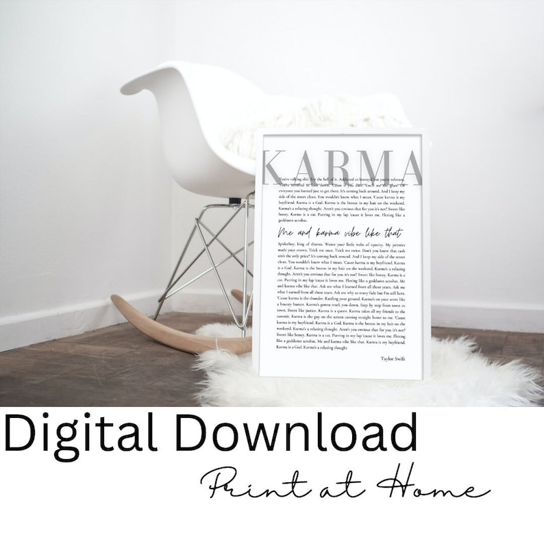 Karma Printable Poster | Karma Lyrics | Midnights Taylor Swift Lyrical ...
