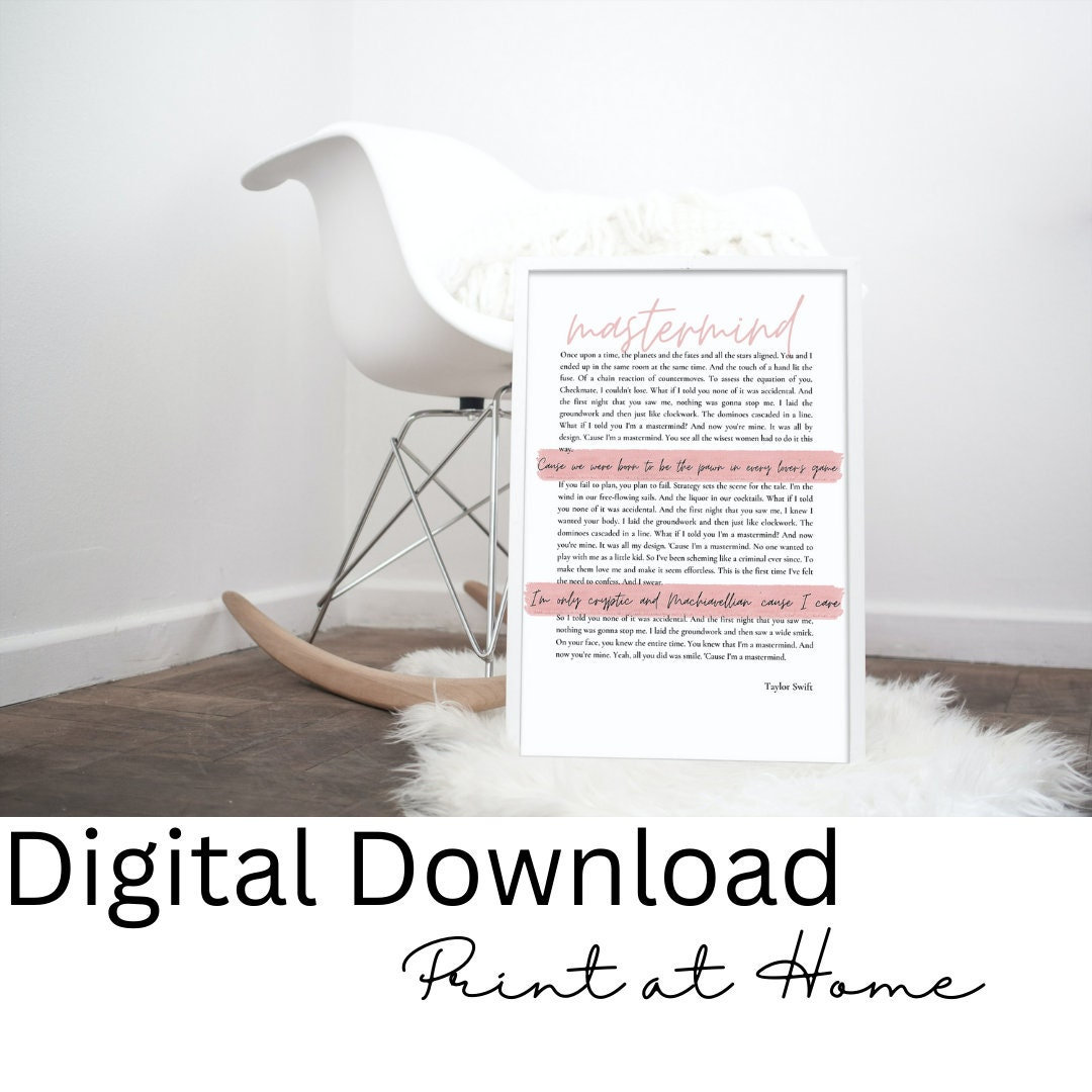 Mastermind Printable Poster | Printable Lyrics | Midnights Taylor Swift ...