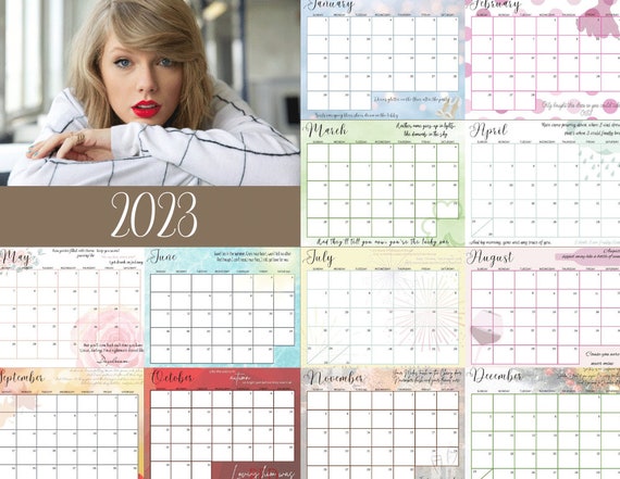 2023 Printable Taylor Swift Calendar_digital Download_ January - Etsy