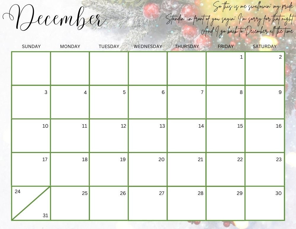 2023 Printable Taylor Swift Calendar_digital Download_ January December ...