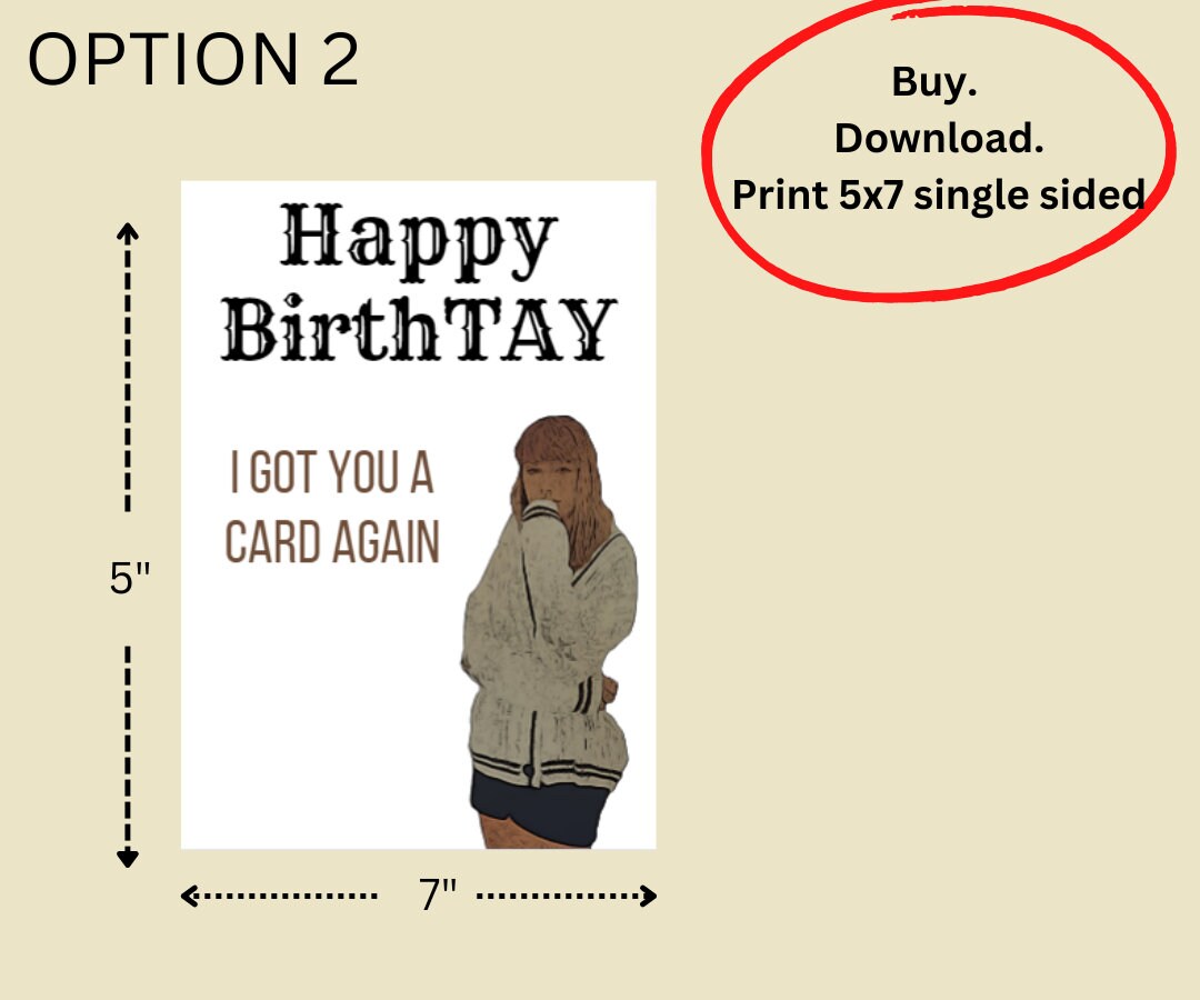 Printable Taylor Swift Birthday Card Print At Home Birthtay Card