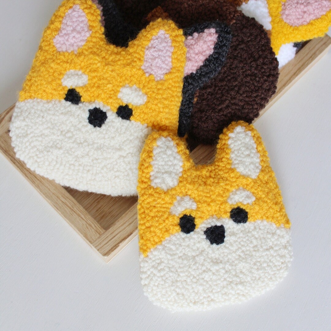 Shiba Inu Punch Needle Mug Rug-shiba-shiba Inu Coaster-gift Ideas for ...