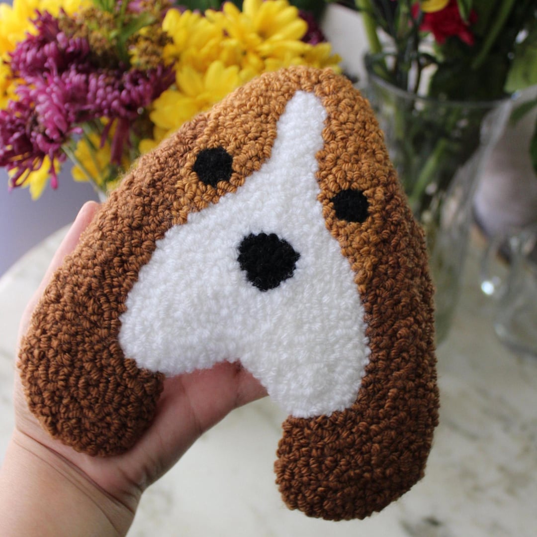 Basset Hound Punch Needle Mug Rug-basset Hound Coaster-basset Hound ...