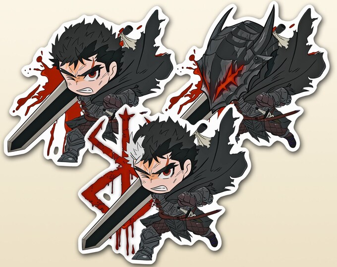 Guts Berserk Anime Sticker Decal for Car Laptop Phone Tumbler Water ...