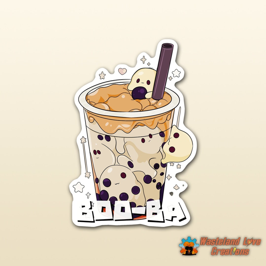 Cute Halloween Ghost Boba Tea Sticker Decal for Car Laptop Phone ...