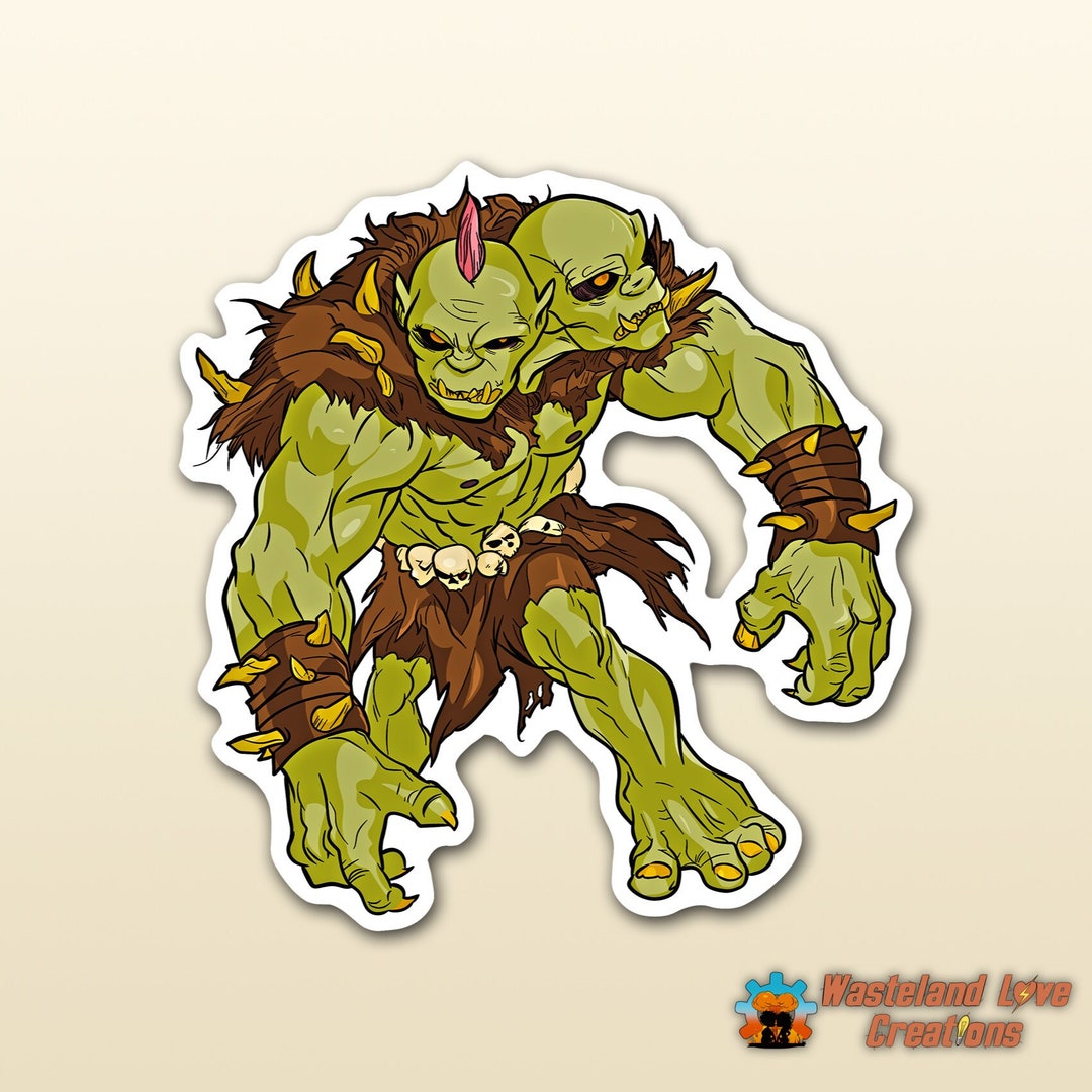 Dnd D&D TTRPG Monster Ettin Sticker Decal for Car Laptop Phone Tumbler ...