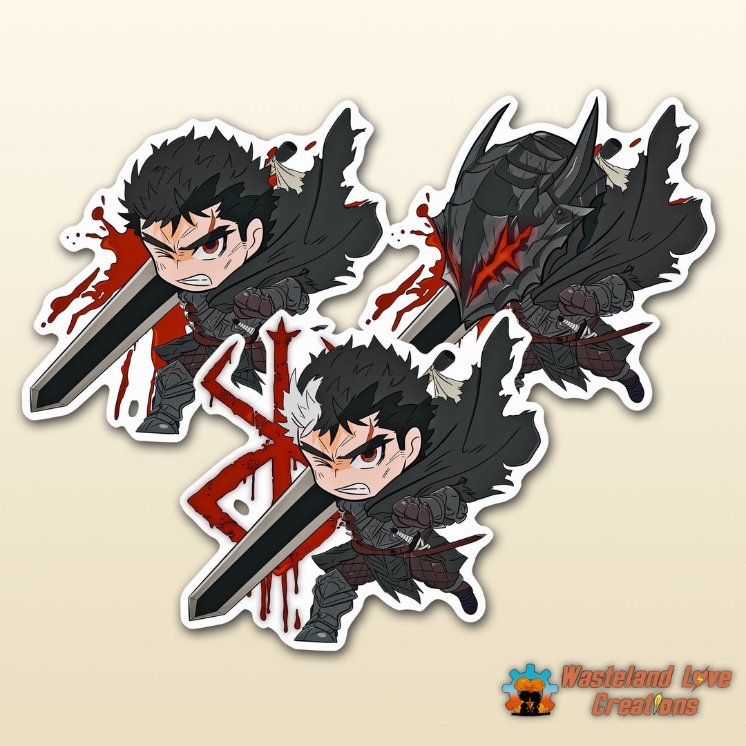 Guts Berserk Anime Sticker Decal for Car Laptop Phone Tumbler Water ...