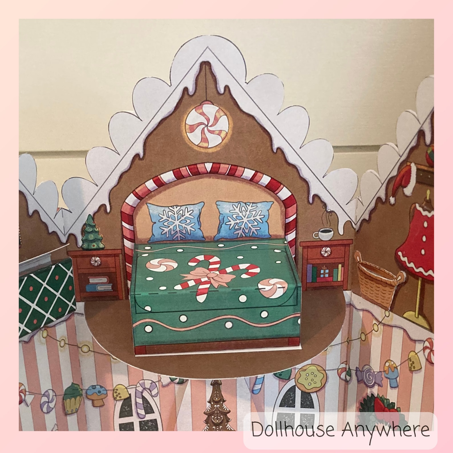 Printable Gingerbread Cottage, Paper House, Portable, Foldable ...