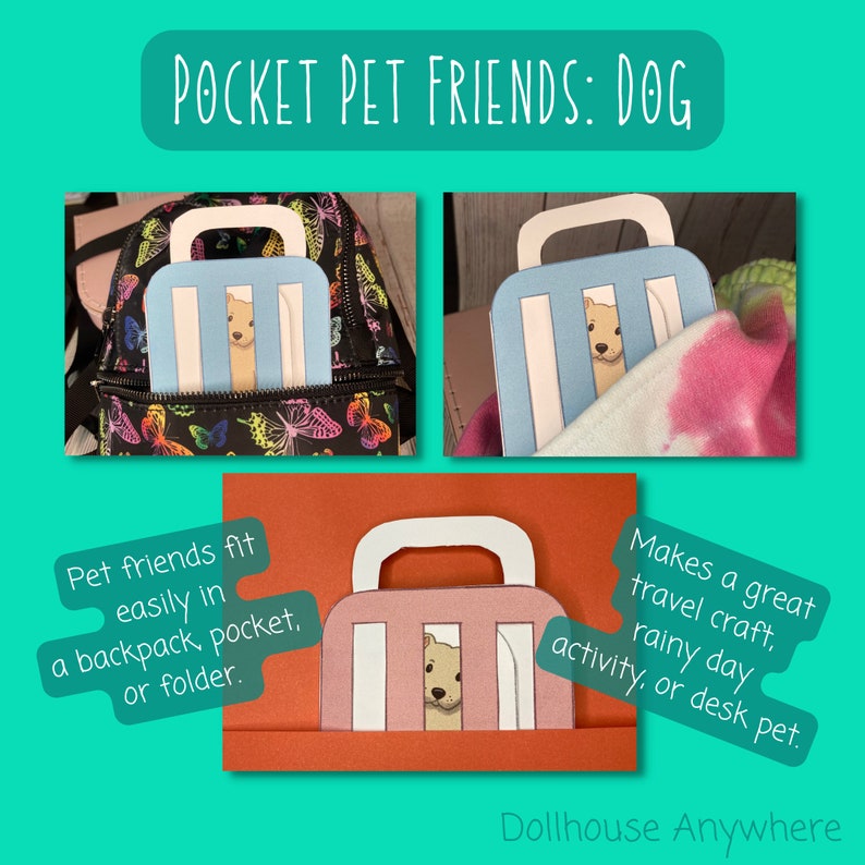 Printable Pocket Pet Friend: Dog Paper Dog House Portable - Etsy