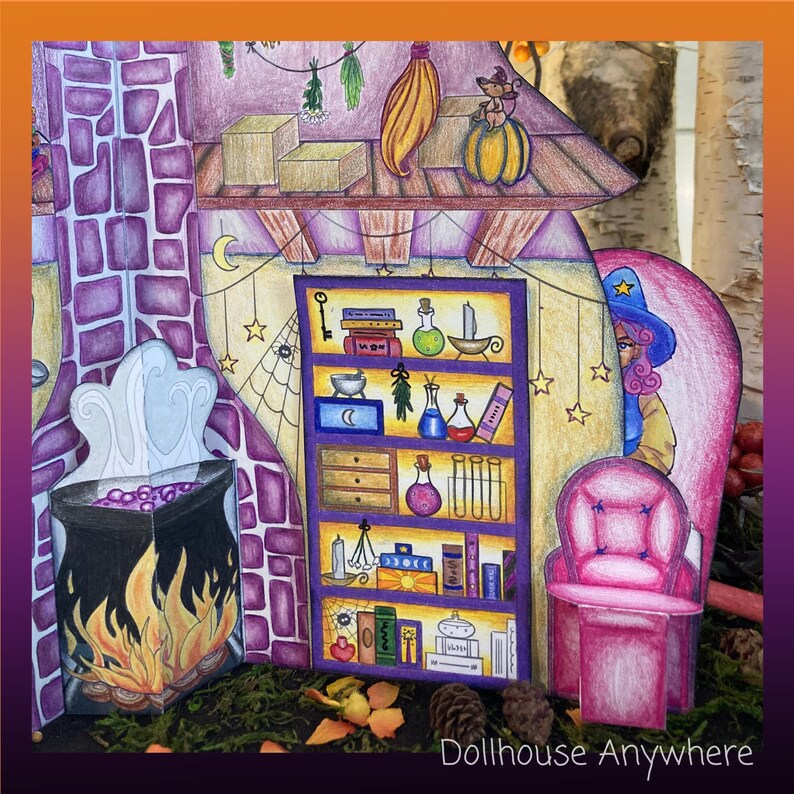 Printable Halloween Dollhouse, Paper Witch House, Portable, Foldable ...