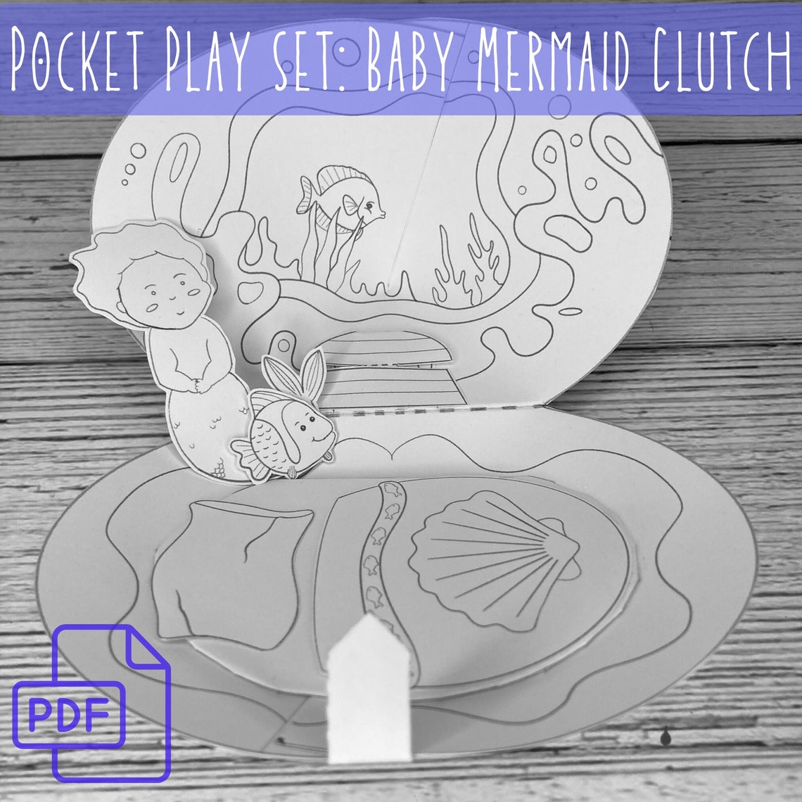 Printable Baby Mermaid Play Set Coloring Book Version - Etsy