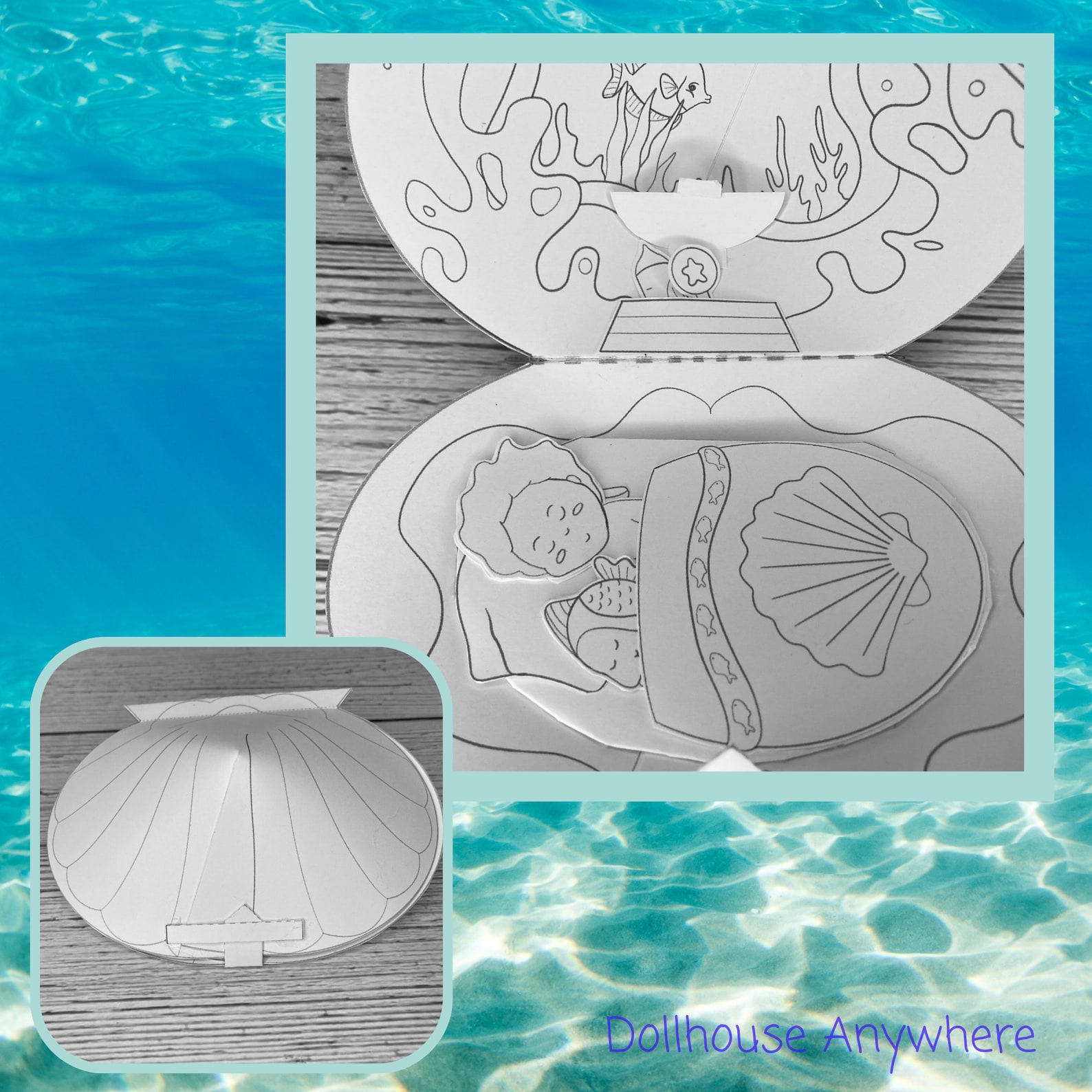 Printable Baby Mermaid Play Set Coloring Book Version - Etsy