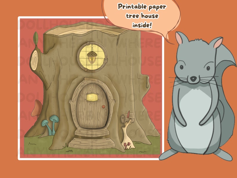 Printable Pop up Dollhouse, Full-color, Paper Tree House, Portable ...