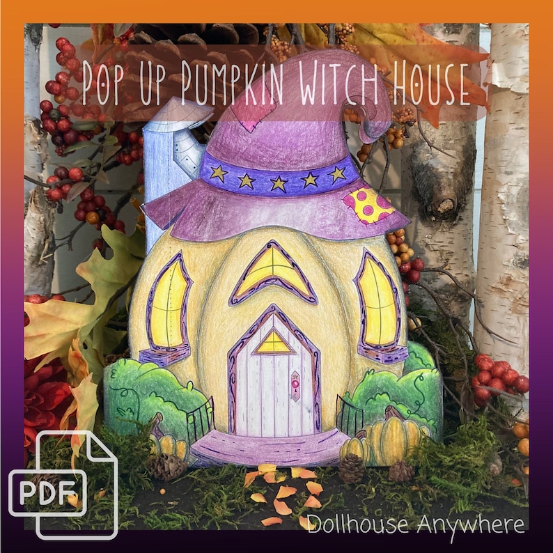 Printable Halloween Dollhouse, Paper Witch House, Portable, Foldable ...