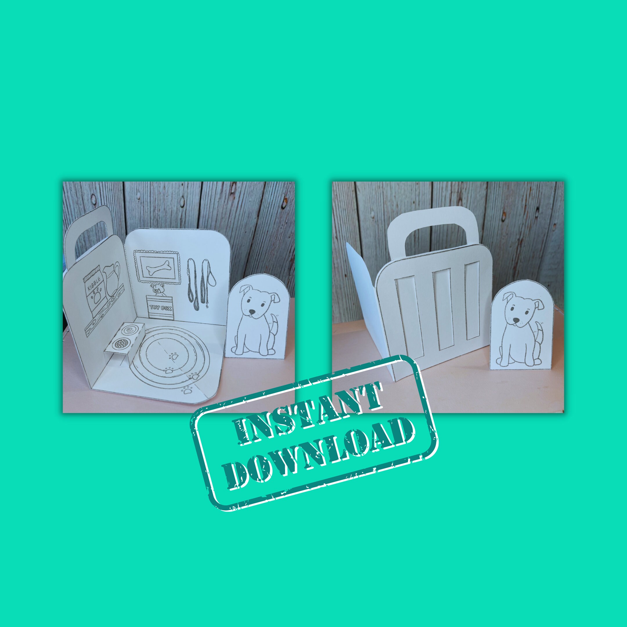 Printable Pocket Pet Friend: Dog (coloring Book Version), Paper Dog ...