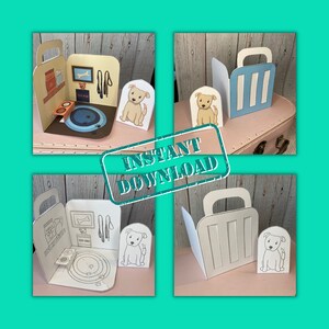 Printable Pocket Pet Friend: Dog, Paper Dog House, Portable, Pocket ...