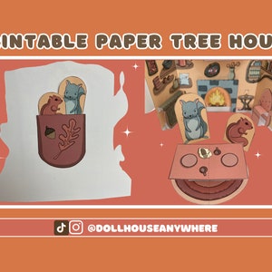 Printable Pop up Dollhouse, Full-color, Paper Tree House, Portable ...
