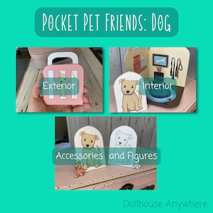 Printable Pocket Pet Friend: Dog, Paper Dog House, Portable, Pocket ...