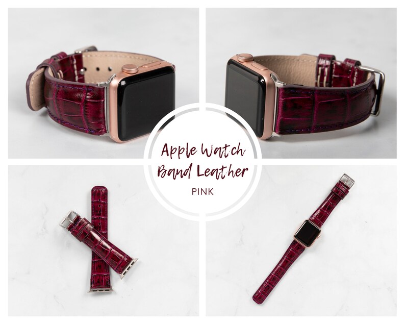 Red Croc Apple Watch Band Leather 38mm 40mm 41mm 42mm 44mm 45mm Iwatch ...
