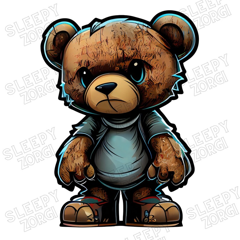 SZ101 Angry Teddy Bear PNG PNG Sublimation Design for - Etsy