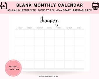 A3 Blank Calendar - Etsy