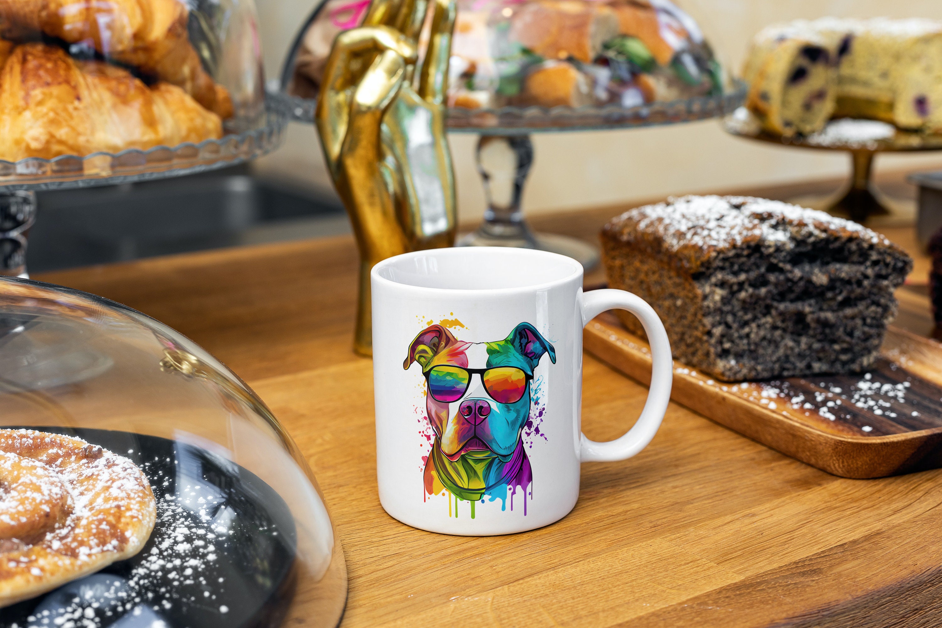 SZ71 Colorful Pit Bull Dog PNG, PNG Sublimation Design for Shirts, Dog ...