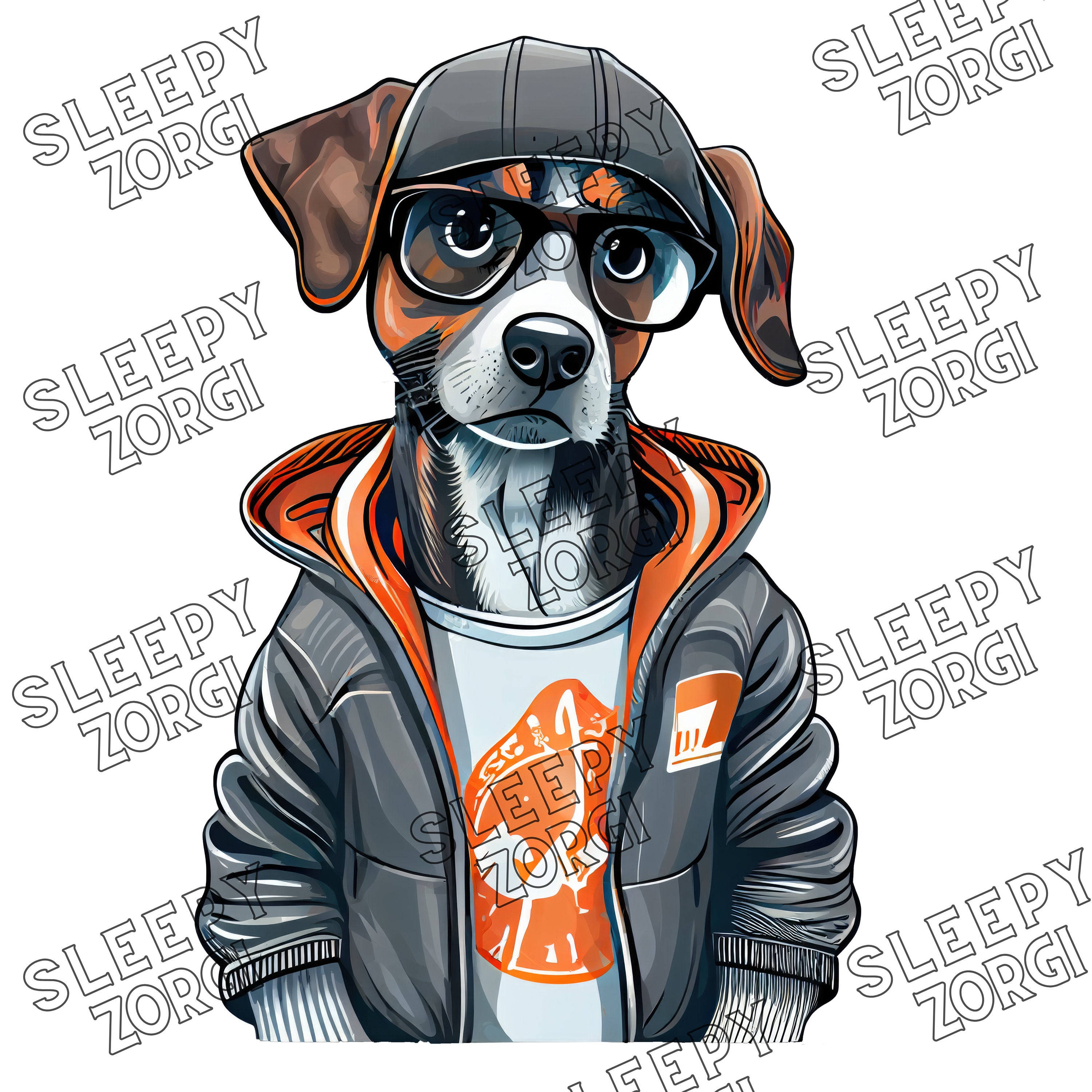 SZ63 Cool Dog Wearing Streetwear PNG PNG Sublimation Design - Etsy
