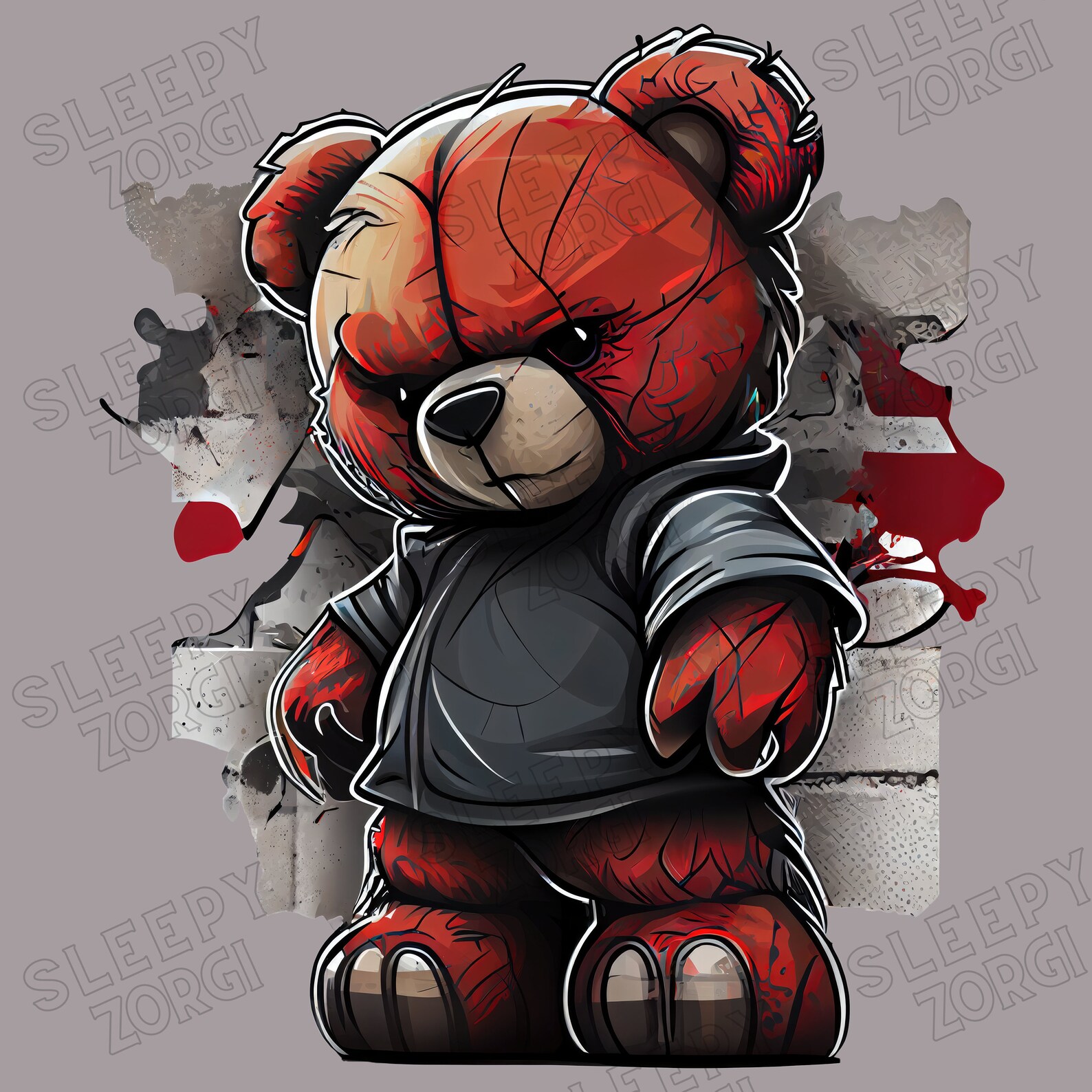SZ100 Angry Teddy Bear PNG, PNG Sublimation Design for Shirts, Bear ...