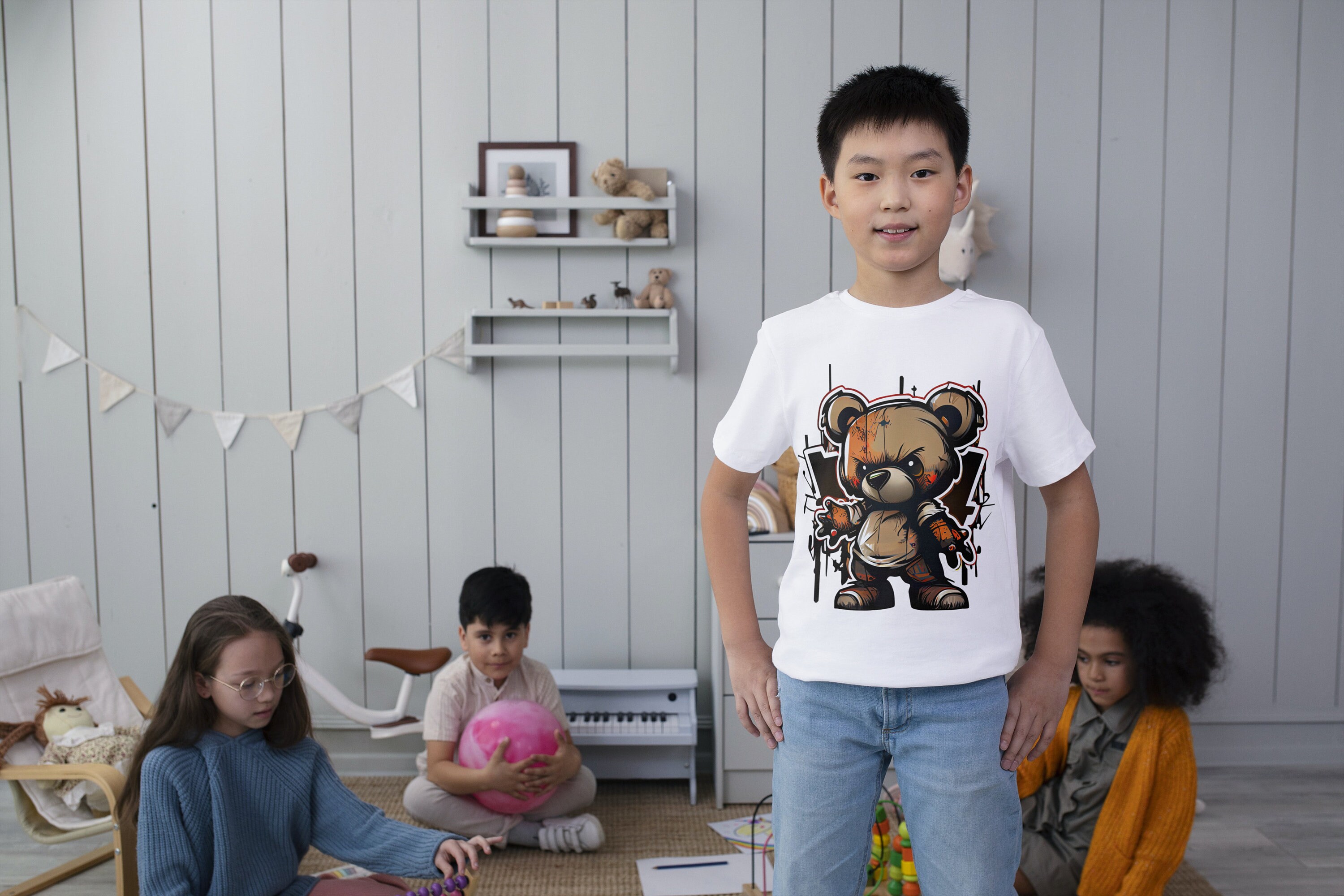 SZ104 Angry Teddy Bear PNG, PNG Sublimation Design for Shirts, Bear ...