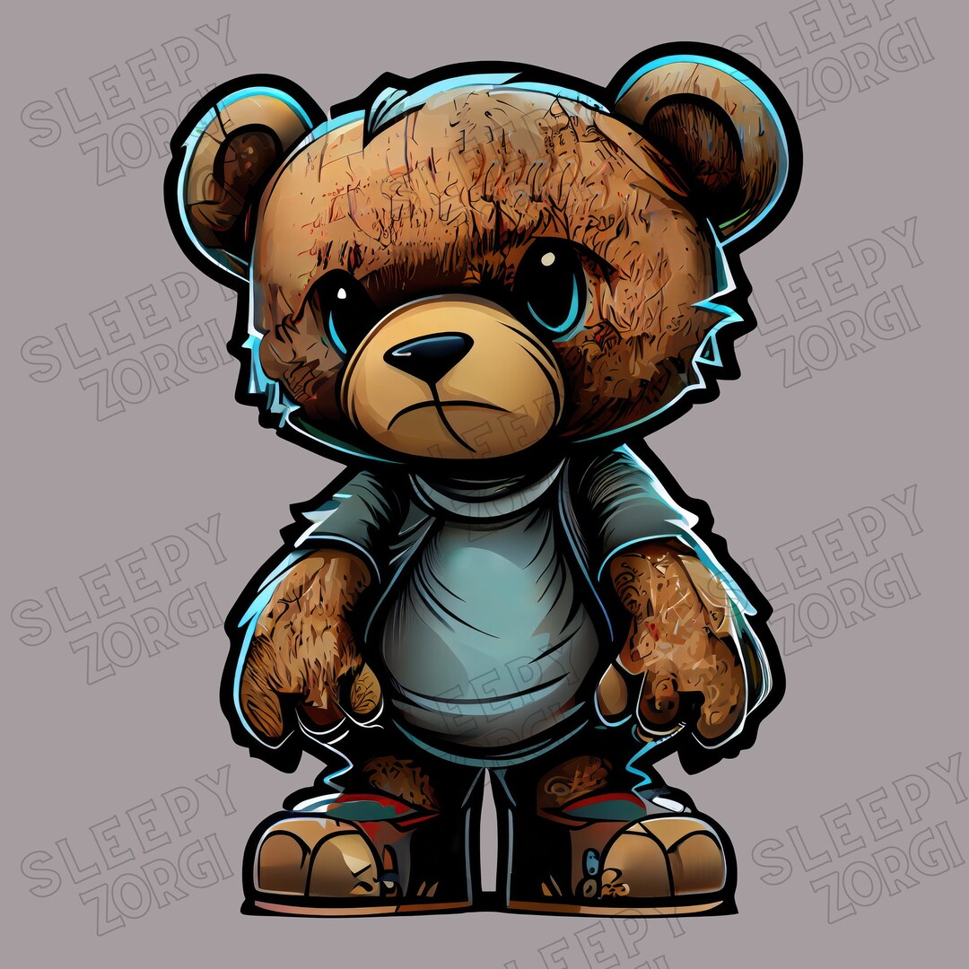 SZ101 Angry Teddy Bear PNG PNG Sublimation Design for - Etsy